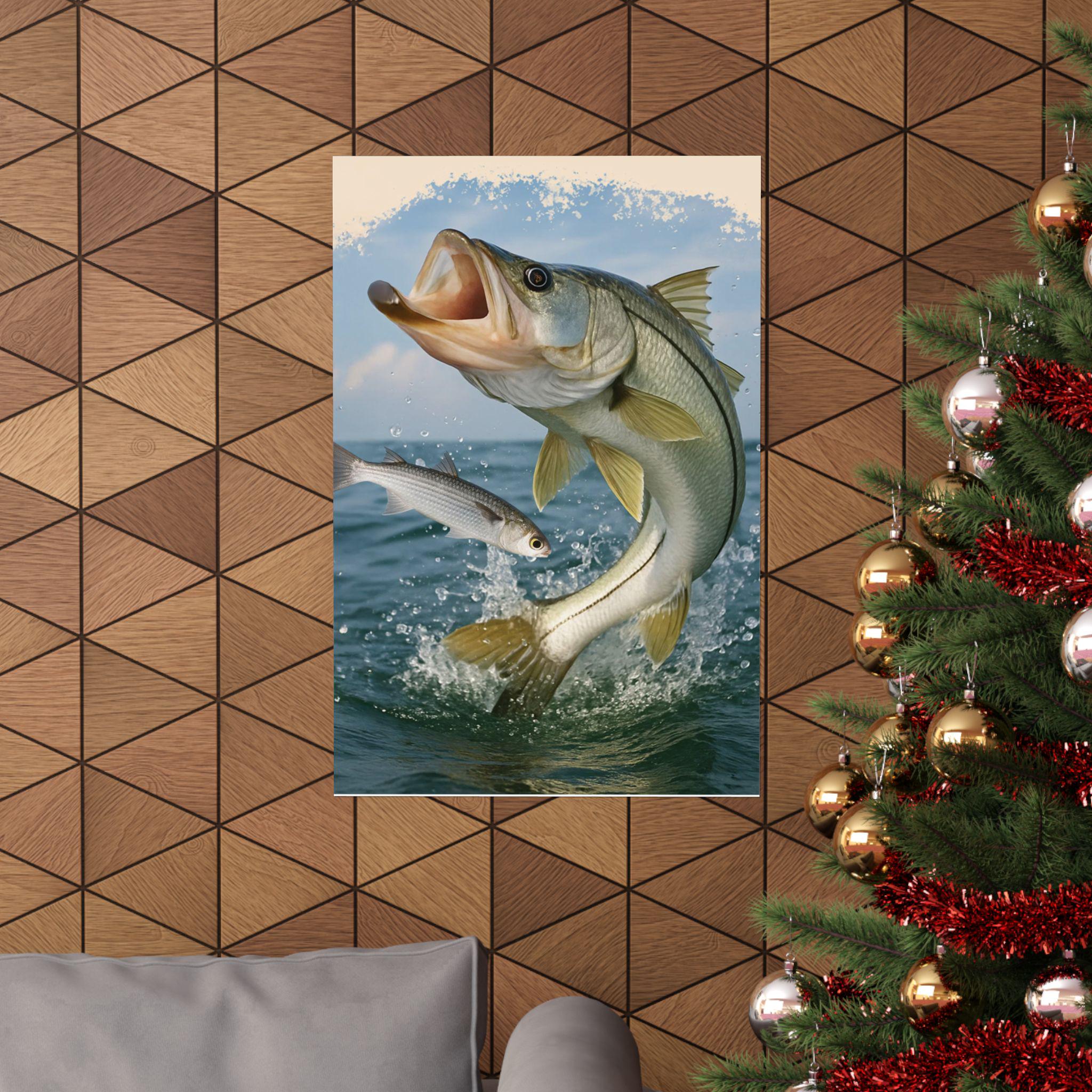 Jumping Snook Fish Poster | Matte Vertical Fishing Wall Art - Etsy