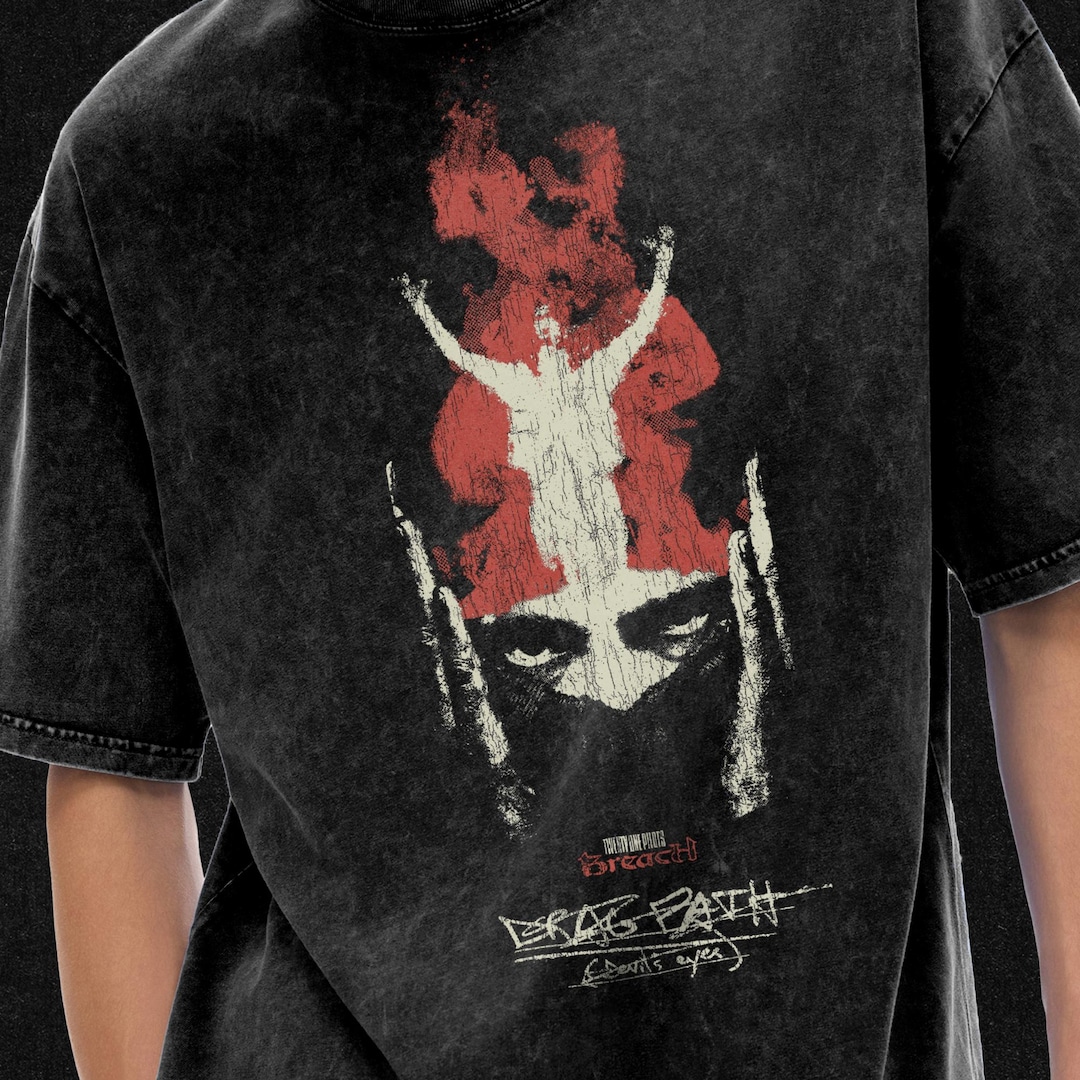 Twenty One Pilots - Breach - Drag Path Inspired - Acid Wash Oversize T ...