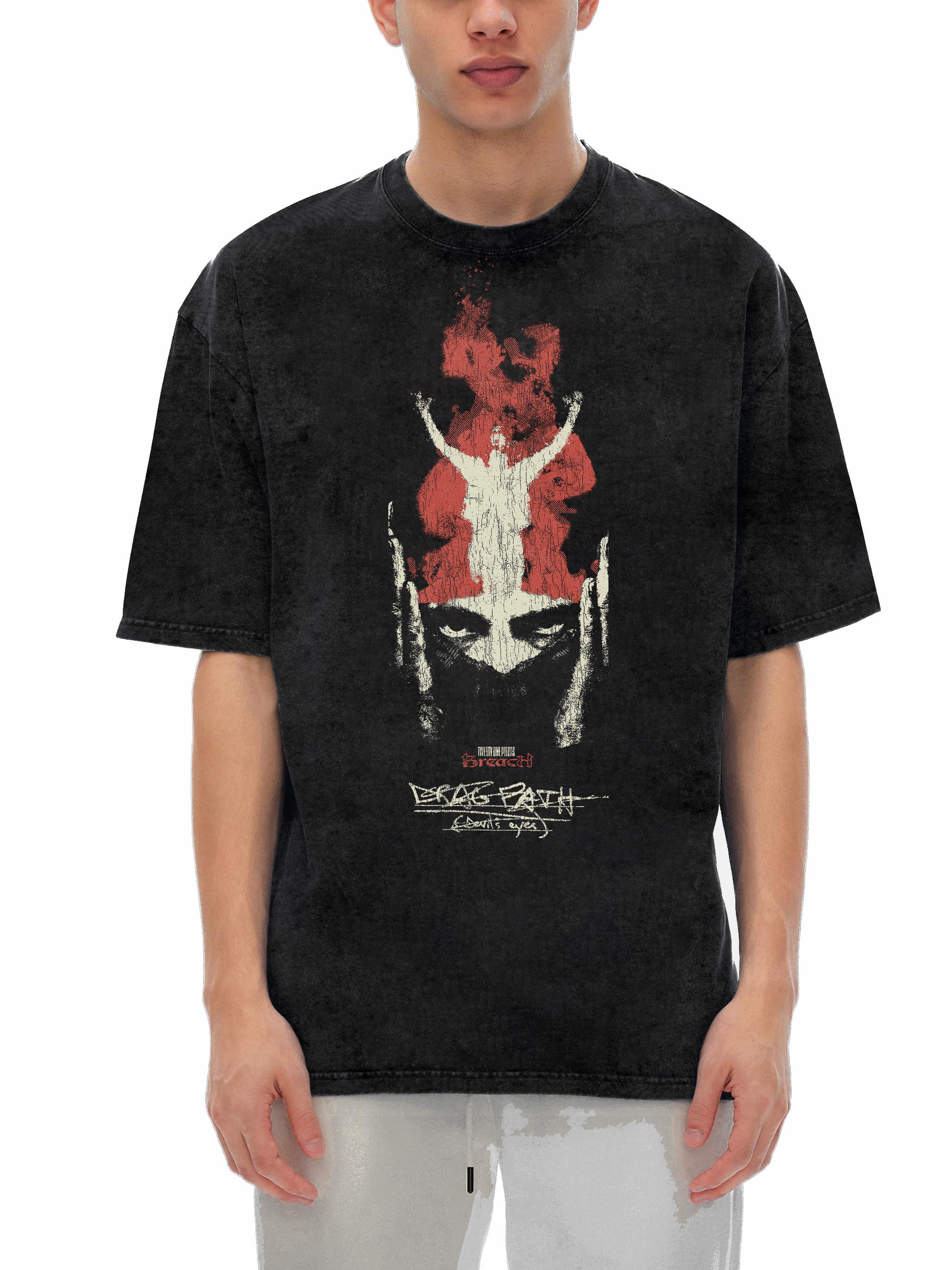 Twenty One Pilots - Breach - Drag Path Inspired - Acid Wash Oversize T ...