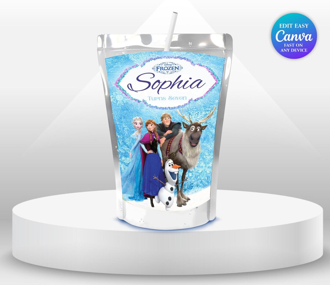 Elsa Birthday Juice Pouch Label Frozen Party Girl 7th Birthday Party ...