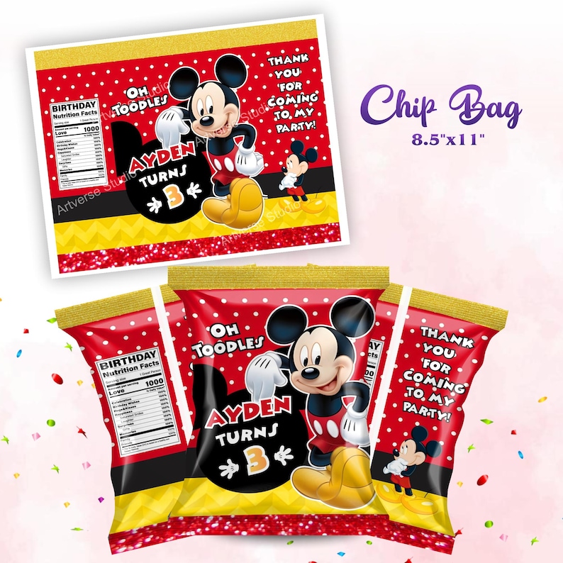 Mickey Mouse Favor Bundle Minnie Anime Theme Birthday Favours Printable ...