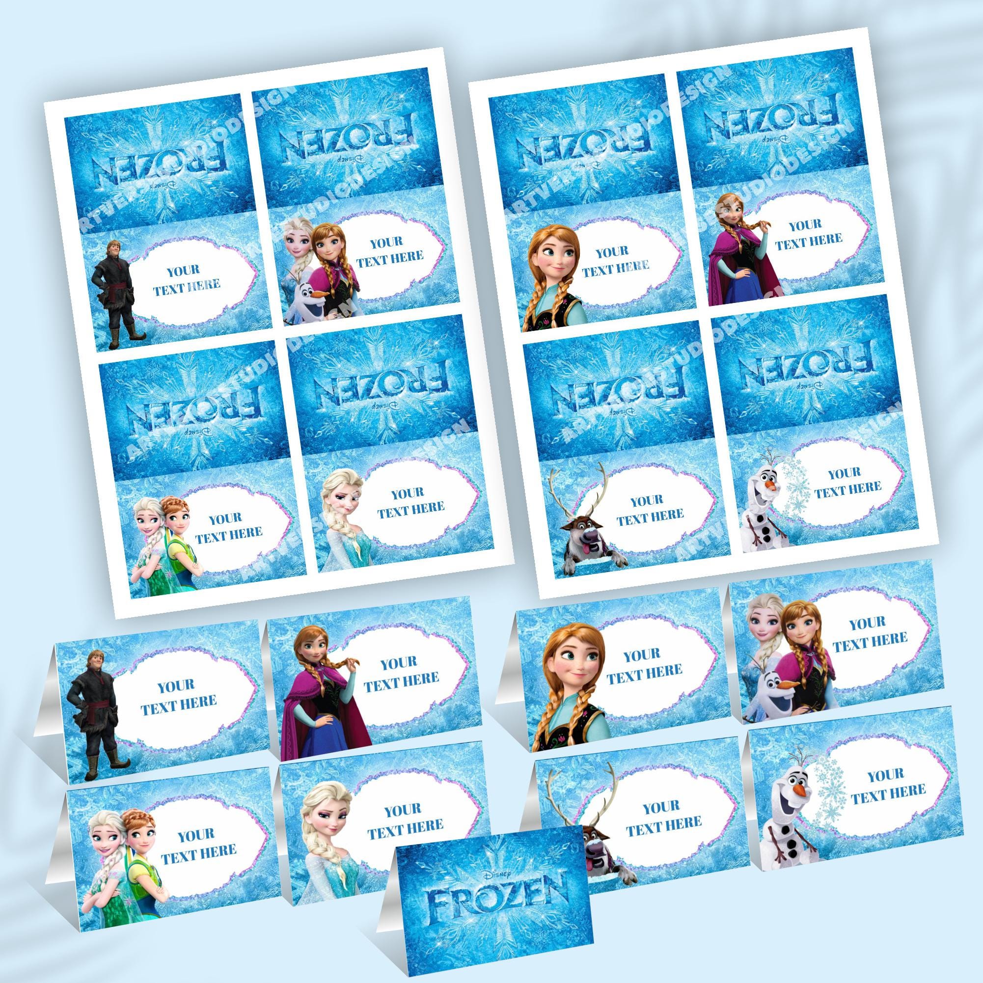 16 Food Tent Frozen Party Elsa Birthday Party Place Card Frozen Table ...
