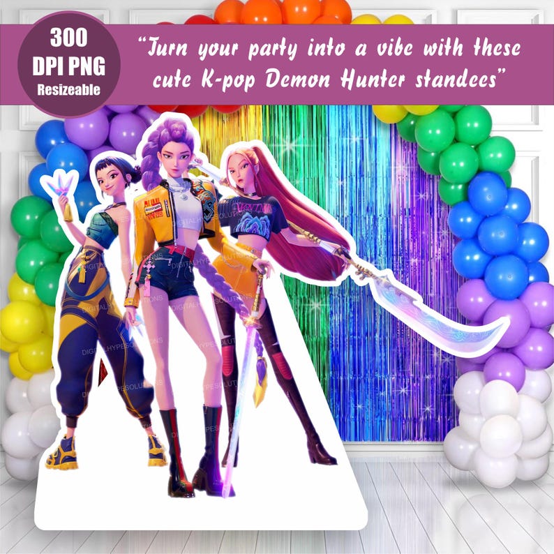 Life Size Cutout Huntrix Kpop Demon Hunter Party Favor Anime Theme ...