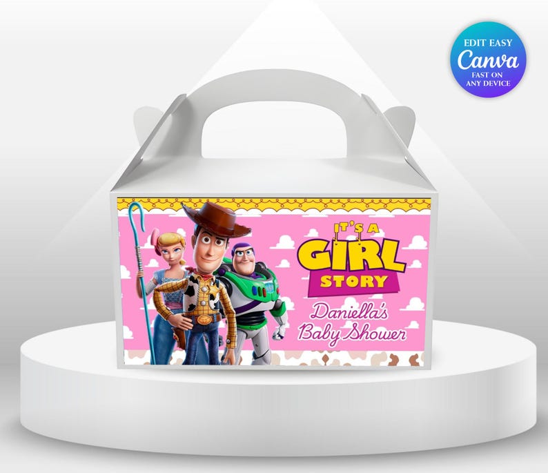 Toy Story Gable Box Favor Label Woody Baby Shower Its A Girl Anime ...