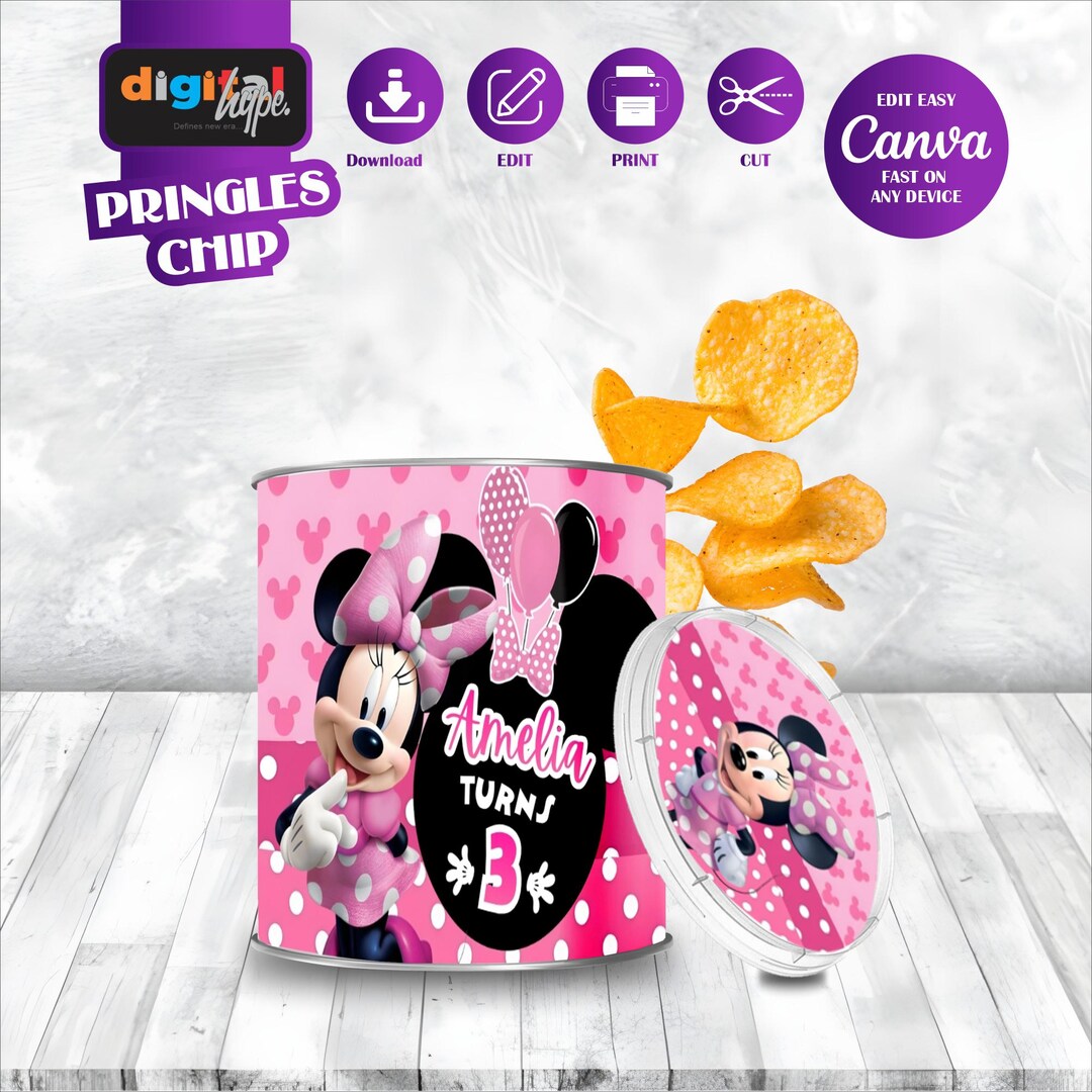 Minnie Mouse Pringles Favor Mickey Anime Theme Birthday Favour ...
