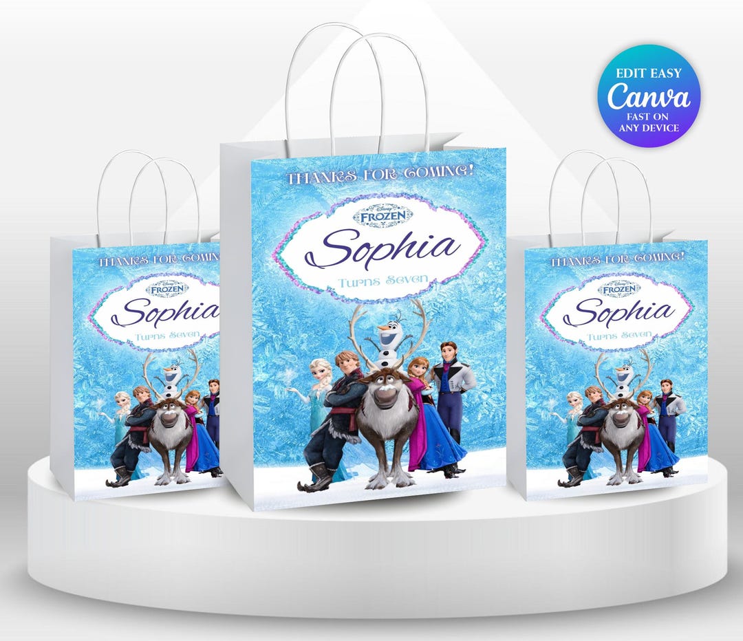 Elsa Birthday Treat Bag Label Frozen Party Girl 7th Birthday Party ...
