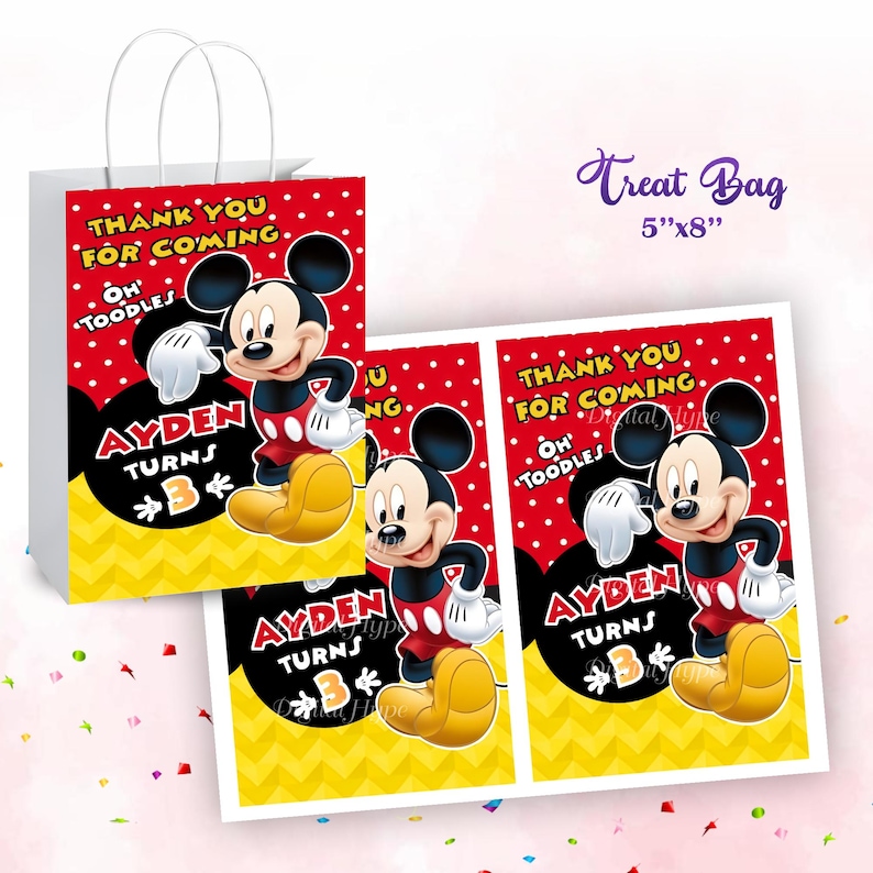 Mickey Mouse Favor Bundle Minnie Anime Theme Birthday Favours Printable ...