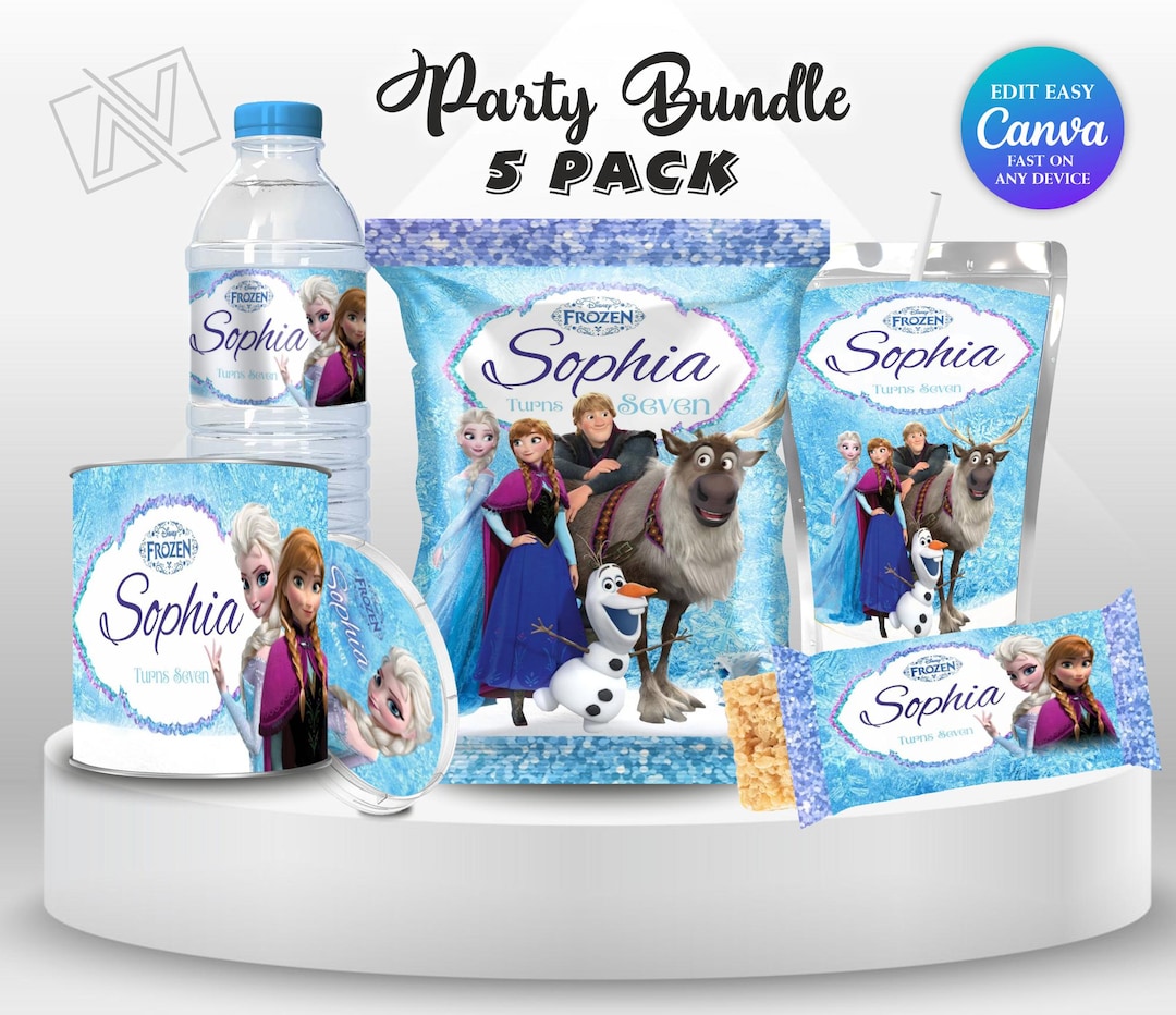 Elsa Party Favors Bundle Frozen Party Girl 7th Birthday Favor Labels ...