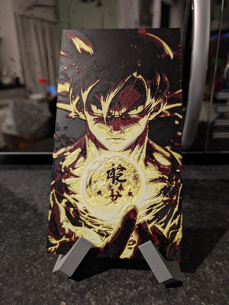 Songoku Hueforge 3D Print | Dragon Ball Anime Art | Multicolour 3D ...