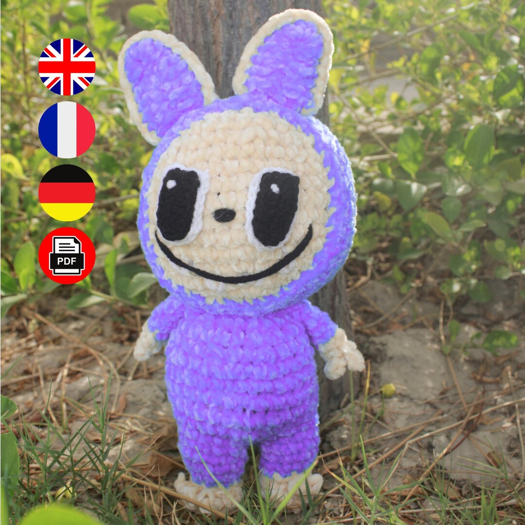 Smiling Bunny Crochet Pattern Labubu Lovers Amigurumi Plushie Toy ...