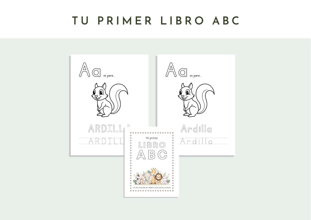 MY ABC BOOK (spanish) - 60-page Printable English Alphabet Book With ...