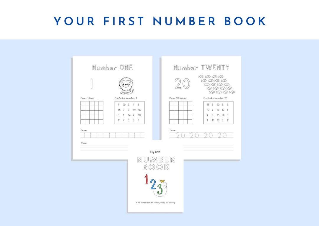 MY NUMBER BOOK (english) - Numbers 1 to 20, Printable PDF for Kids With ...
