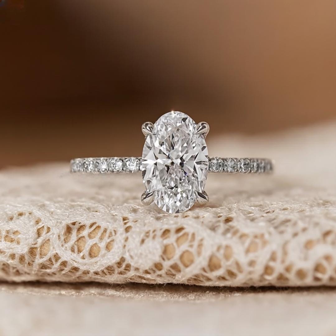 Real Oval Lab Grown Diamond Engagement Ring Oval Lab Diamond ...