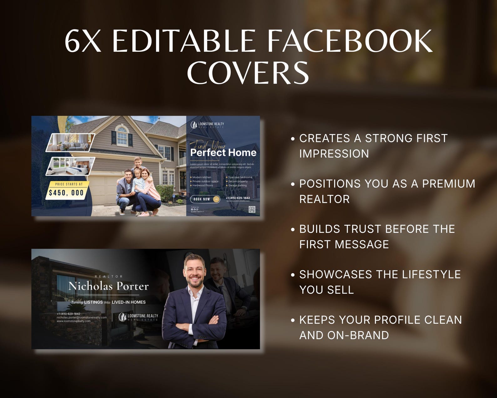 Premium Real Estate Canva Facebook Cover | Realtor Banner Template ...