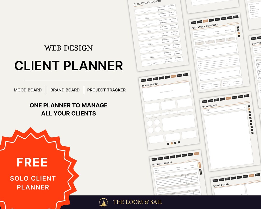 Web Design Client Planner Hyperlinked Digital Project Tracker for ...