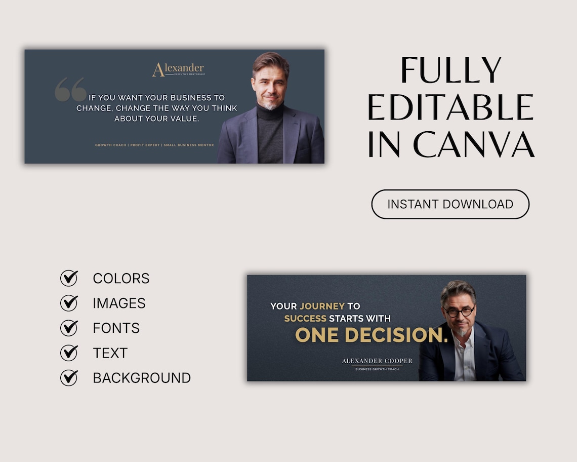 Facebook Cover Template for Coaches & Entrepreneurs Canva Template ...
