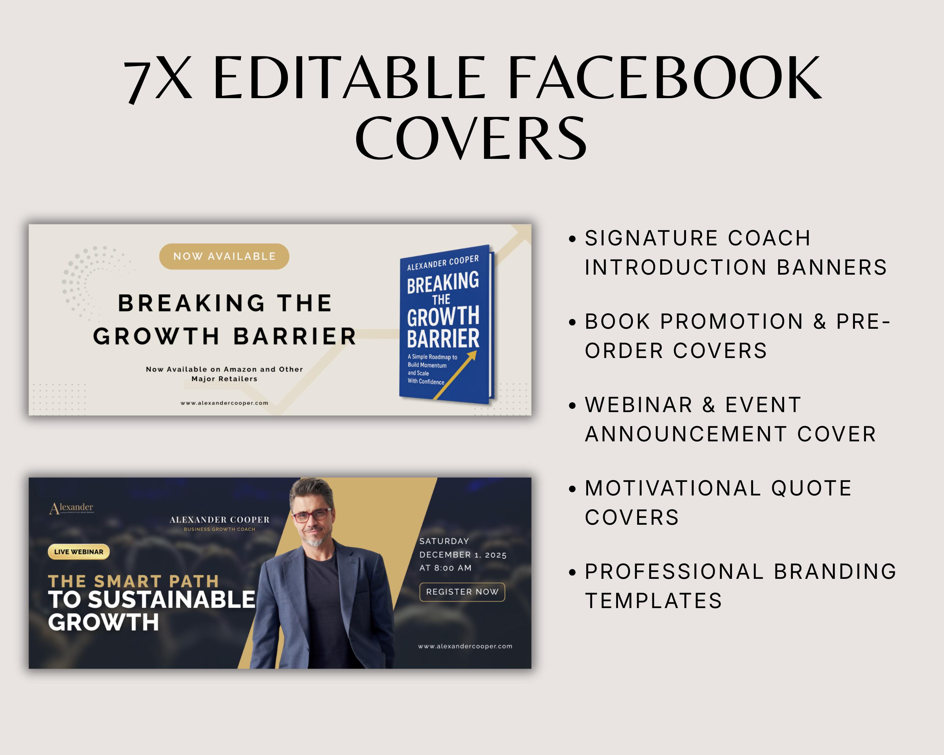Facebook Cover Template for Coaches & Entrepreneurs Canva Template ...