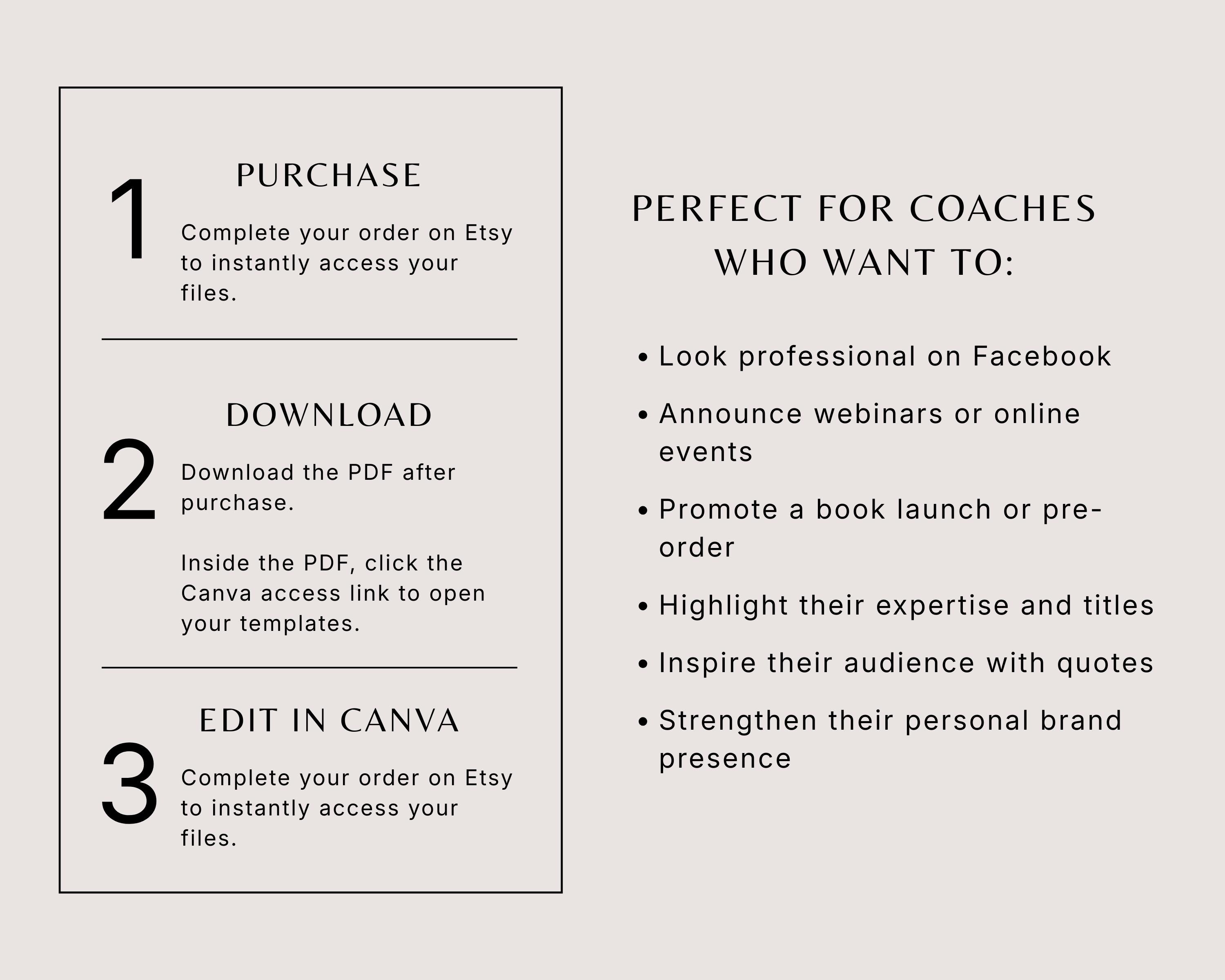 Facebook Cover Template for Coaches & Entrepreneurs Canva Template ...