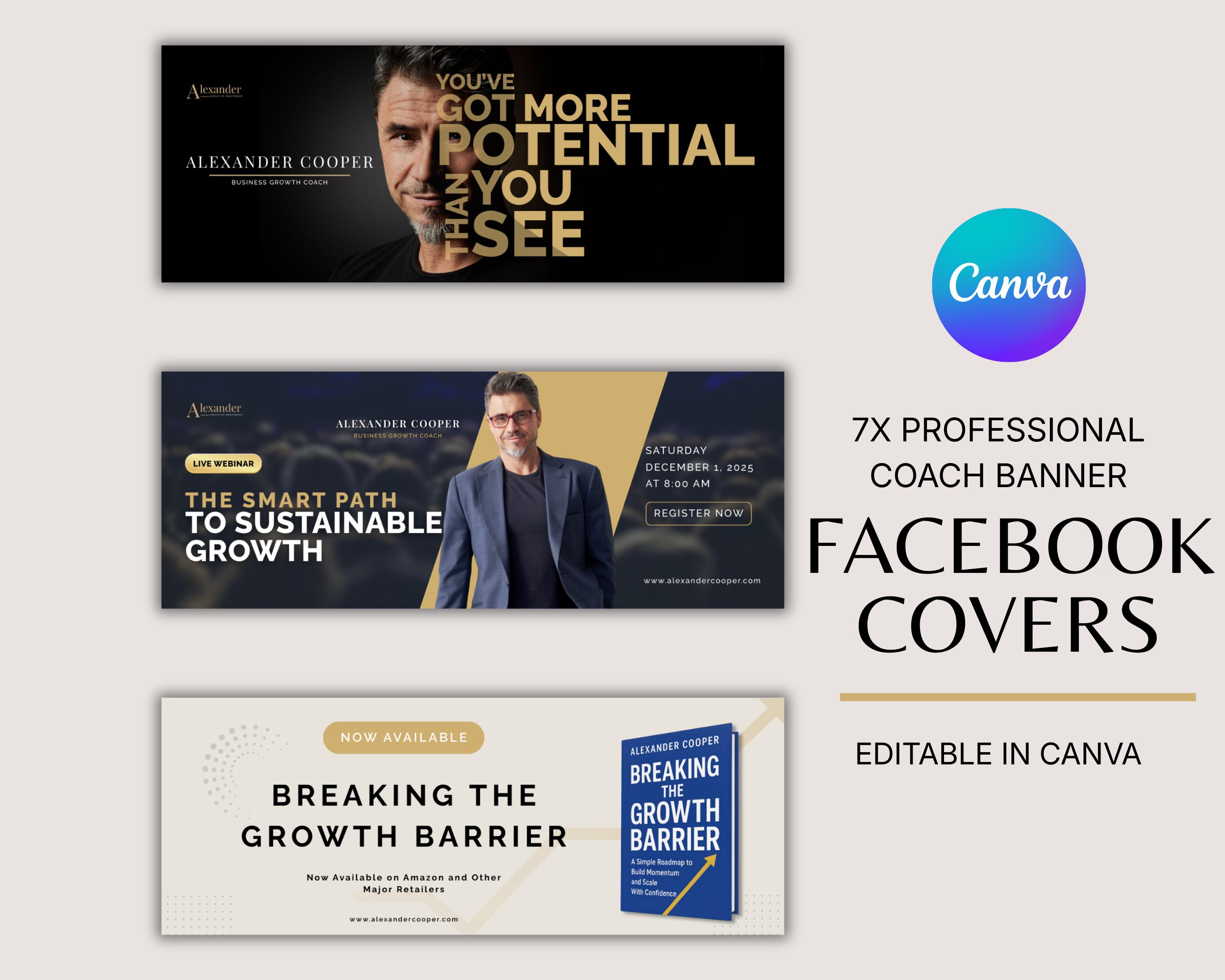 Facebook Cover Template for Coaches & Entrepreneurs Canva Template ...