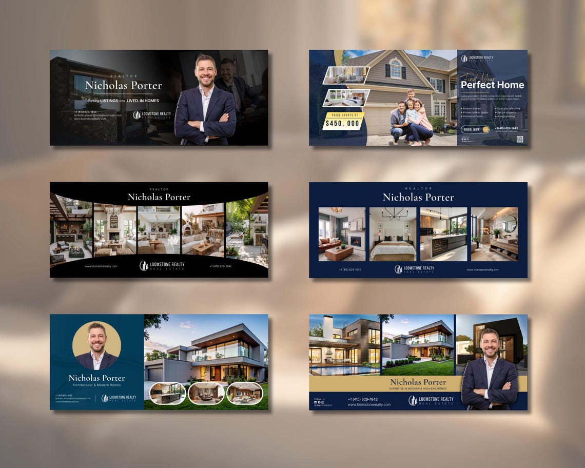 Premium Real Estate Canva Facebook Cover | Realtor Banner Template ...