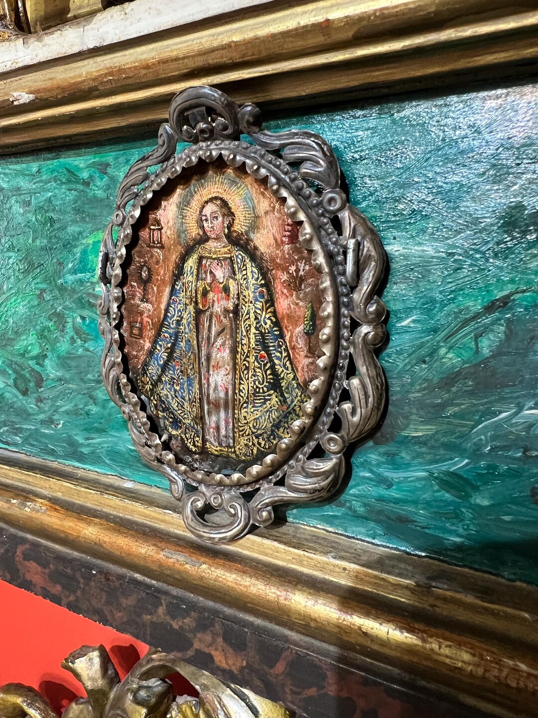 Peruvian Colonial Reliquary · Oil on Copper · Andean Viceregal School ...