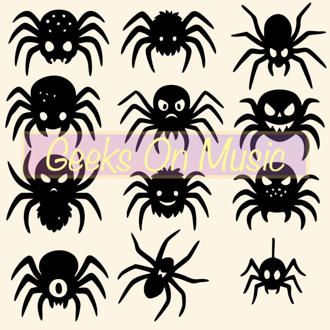 Halloween Spider Clipart Set: 12 Vector Spider Designs (digital ...