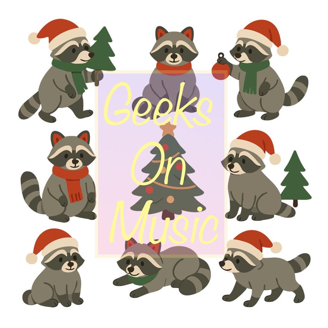 Christmas Raccoon Clipart Set – Cute Winter Raccoons With Tree – Ai ...