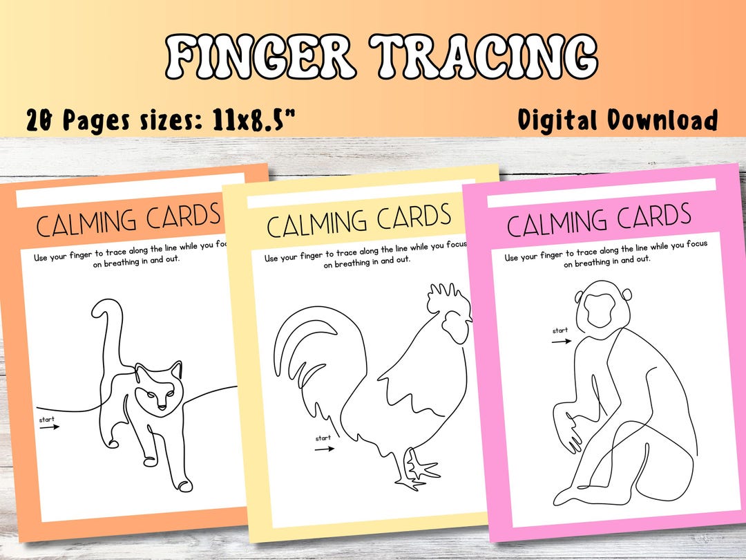 Finger Tracing Calming Cards | Mindful Breathing Tracing Paths for Kids ...