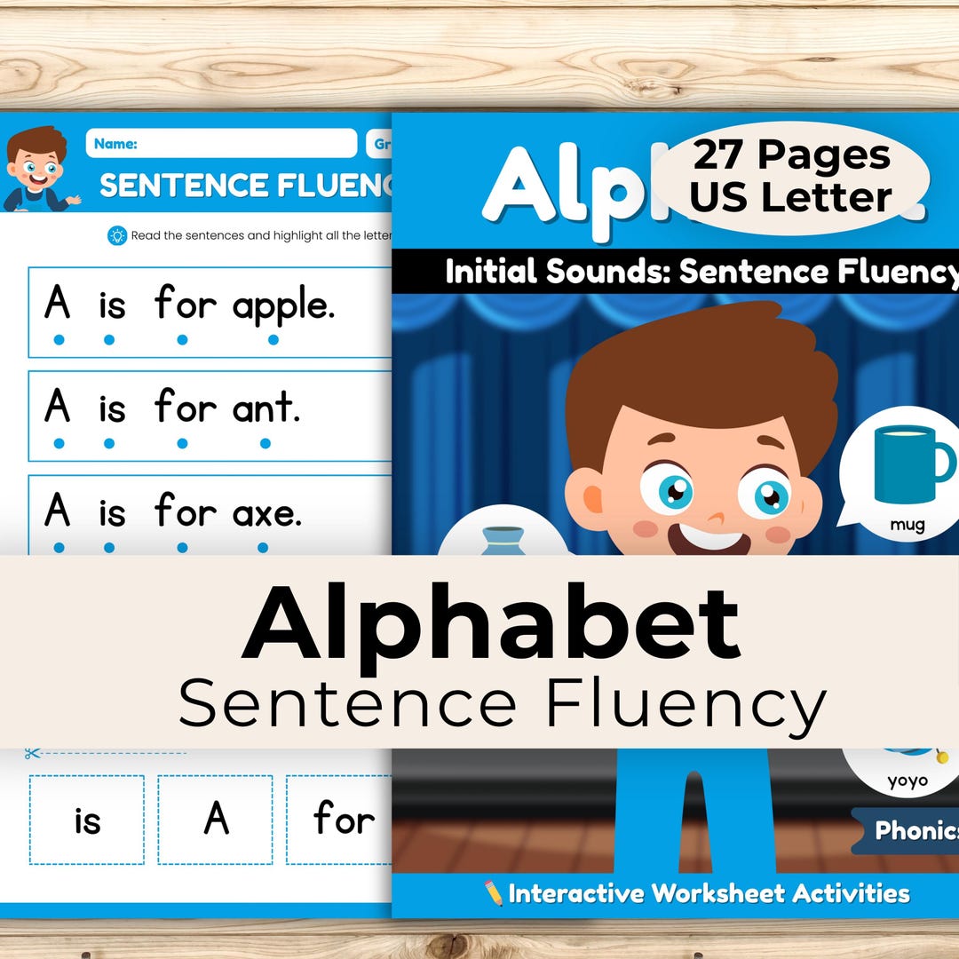 Alphabet Sentence Fluency Practice: ABC Reading Worksheets (digital ...