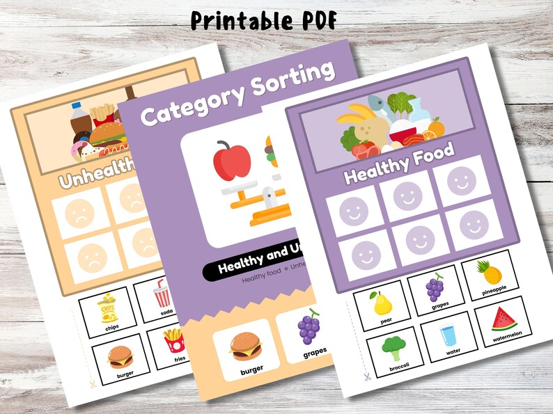Food Sorting Activity: Healthy Vs Unhealthy Nutrition Game (printable ...