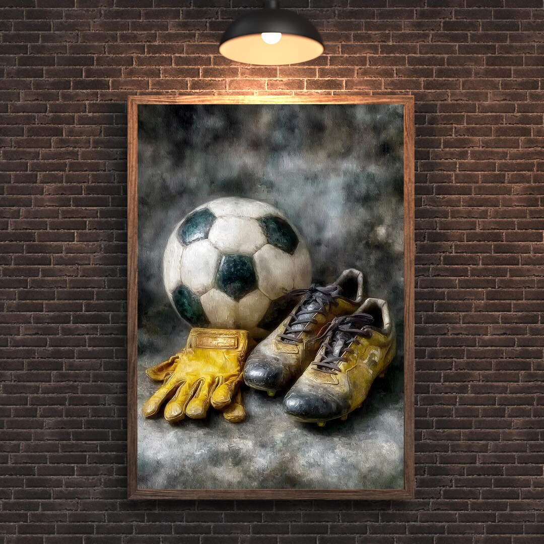 Football Poster • Dynamic Soccer Ball Wall Art, Sports Room Decor ...