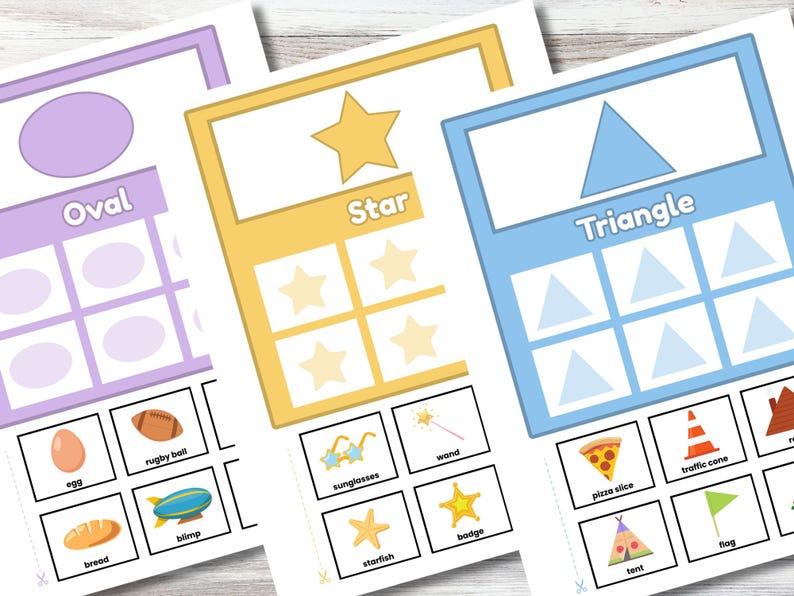 Shapes Sorting Game: Preschool Learning Activity (printable PDF) - Etsy