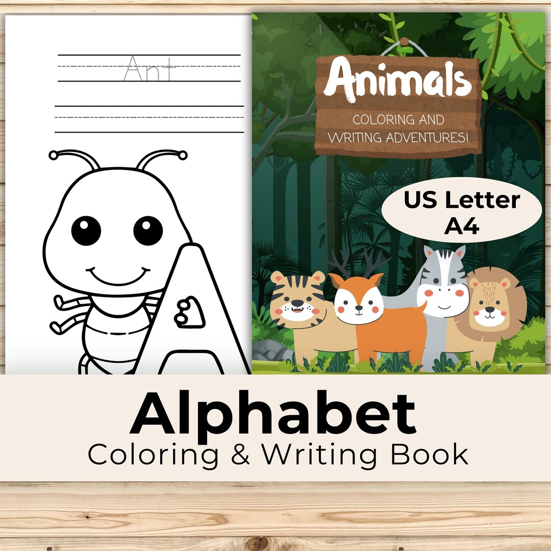 Alphabet Tracing & Coloring Book | ABC Animals Workbook | 28 Printable ...