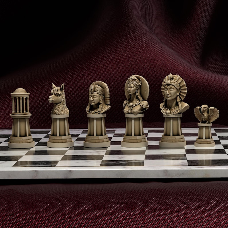 Inca Chess Set | 3D Printable Ancient Figures & Totems (digital ...