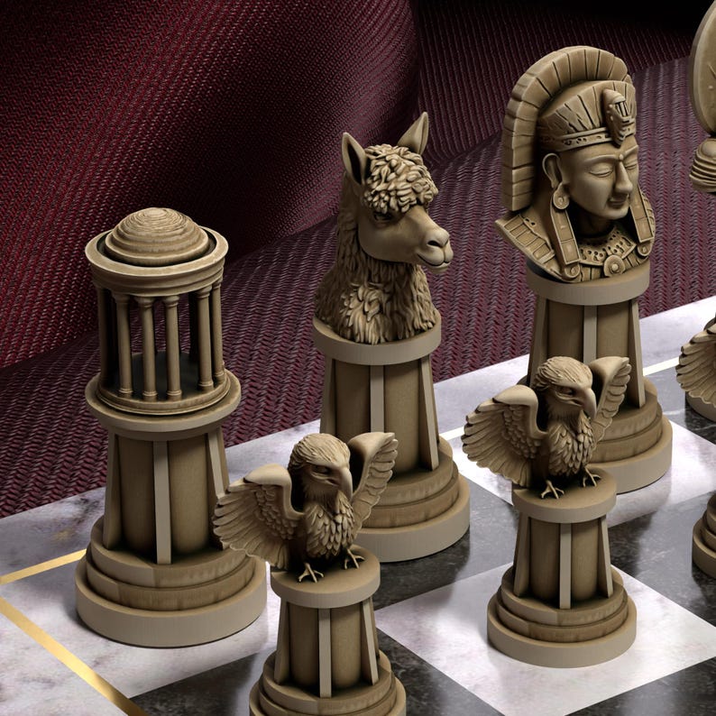 Inca Chess Set | 3D Printable Ancient Figures & Totems (digital ...