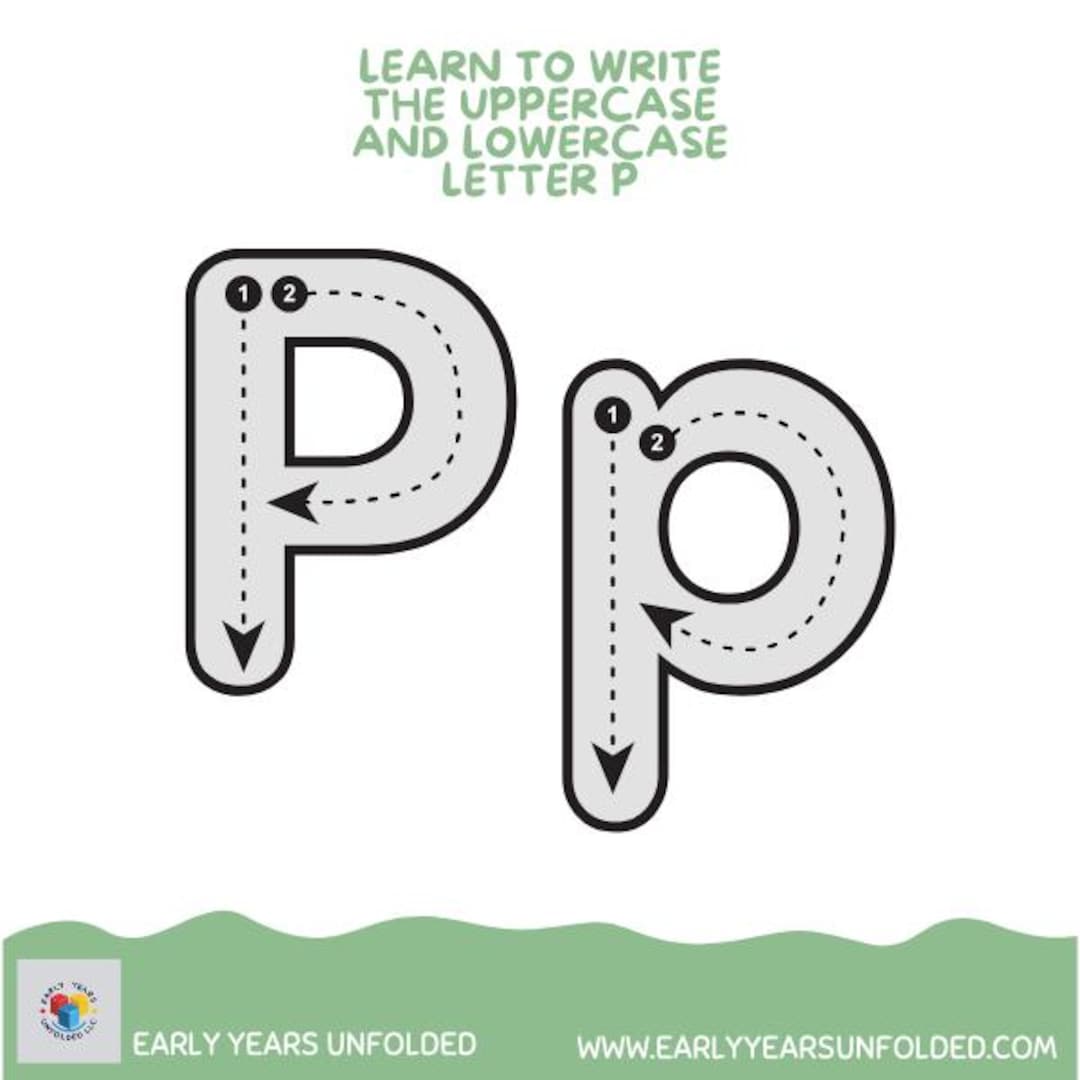 Letter P Writing Worksheet | Uppercase & Lowercase Practice - Etsy