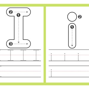 Letter I Writing Worksheet | Uppercase & Lowercase Practice - Etsy