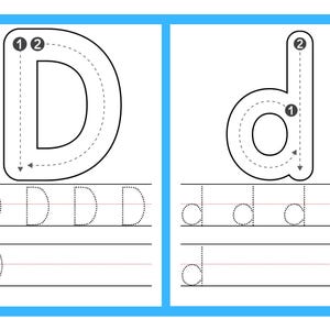 Letter D Writing Worksheet | Uppercase & Lowercase Practice - Etsy