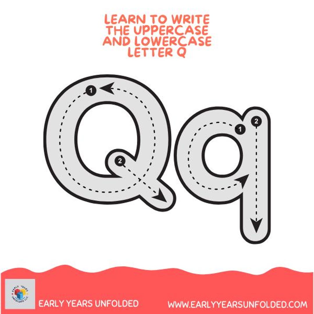 Letter Q Writing Worksheet | Uppercase & Lowercase Practice - Etsy