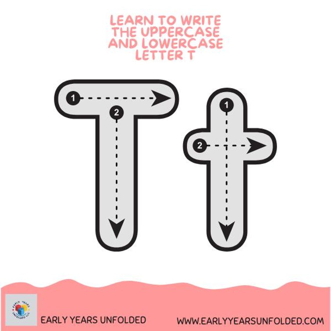Letter T Writing Worksheet | Uppercase & Lowercase Practice - Etsy