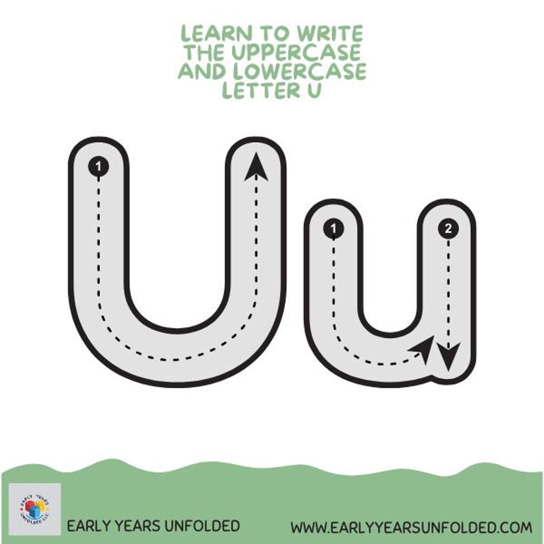 Letter U Writing Worksheet | Uppercase & Lowercase Practice - Etsy