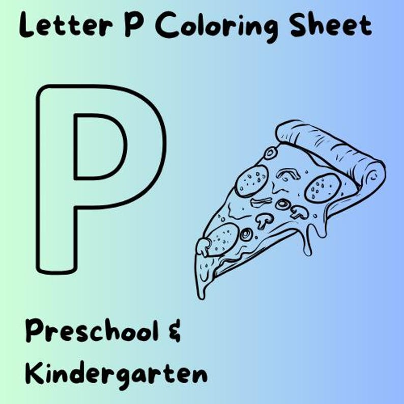 Letter P Coloring Page – Alphabet Activity for Preschool & Kindergarten ...