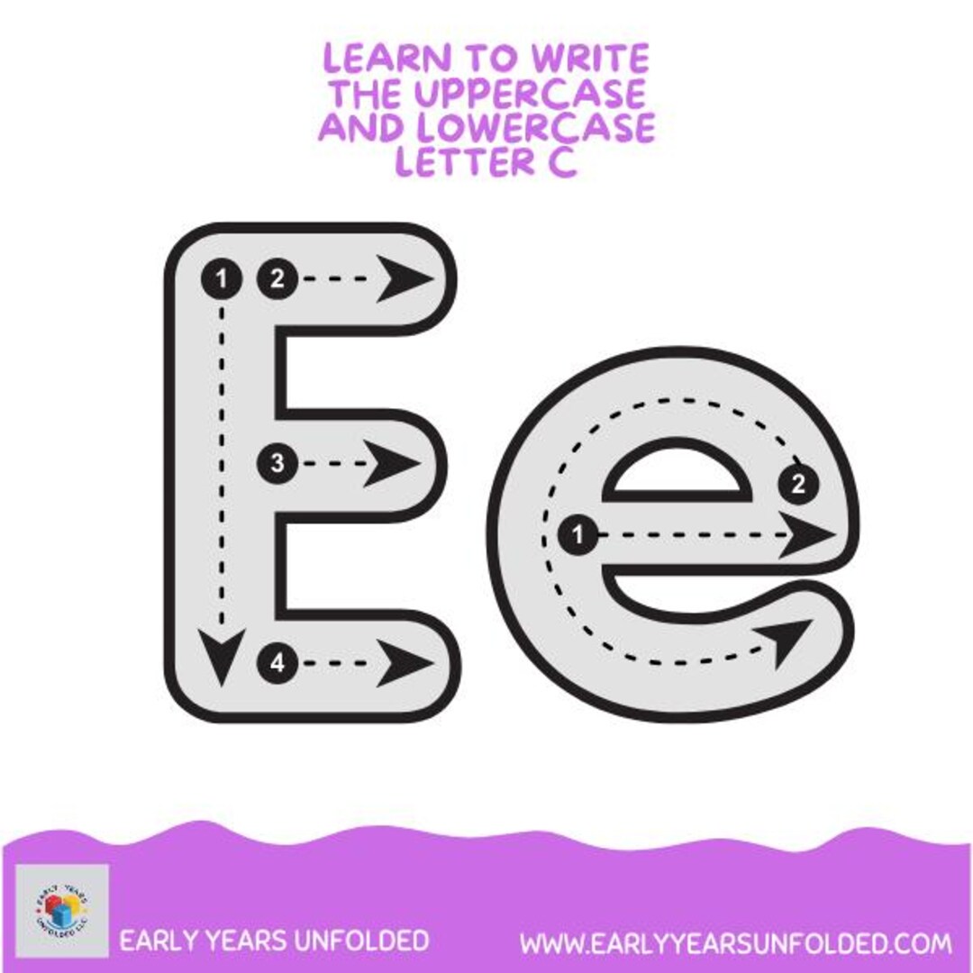 Letter E Writing Worksheet | Uppercase & Lowercase Practice - Etsy