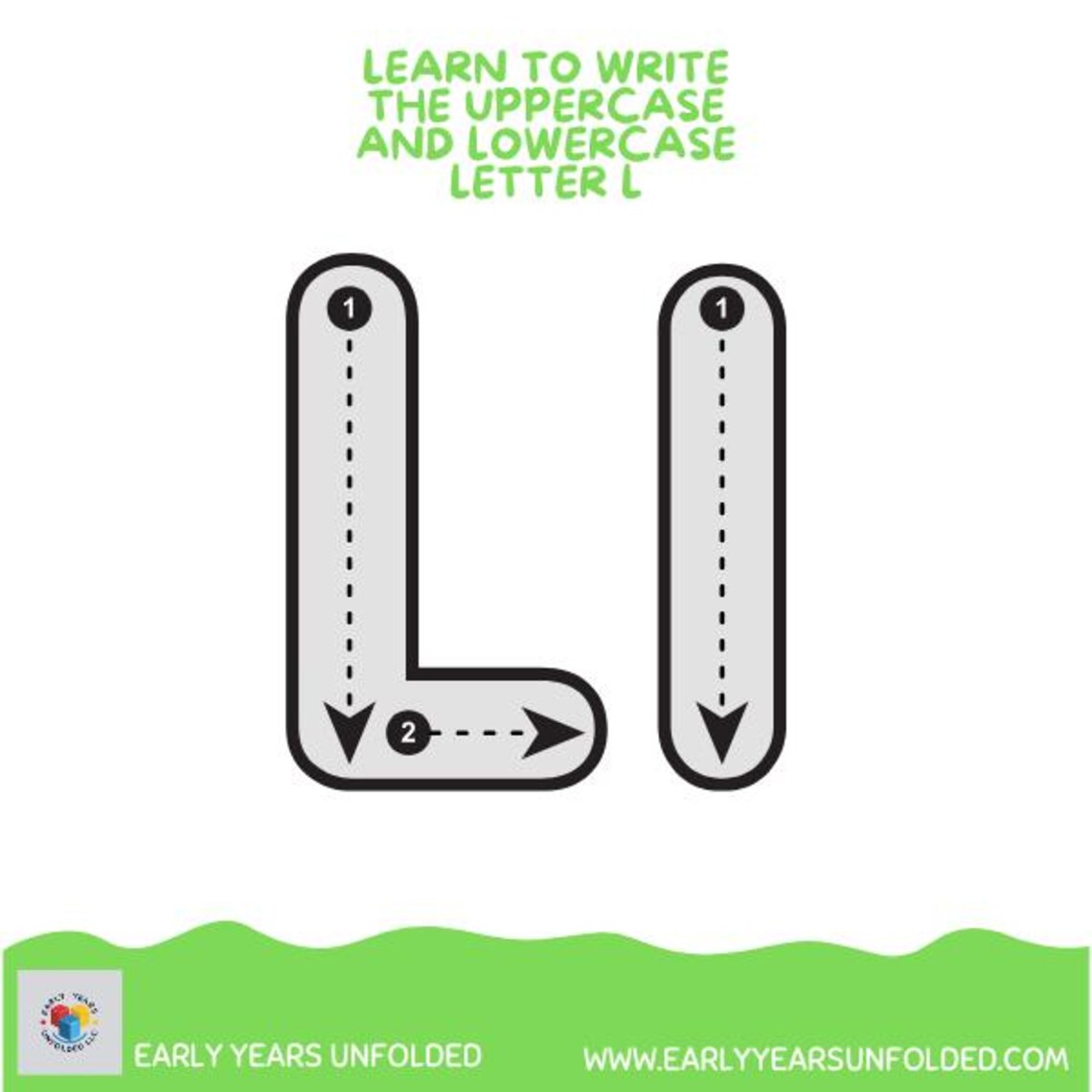 Letter L Writing Worksheet | Uppercase & Lowercase Practice - Etsy