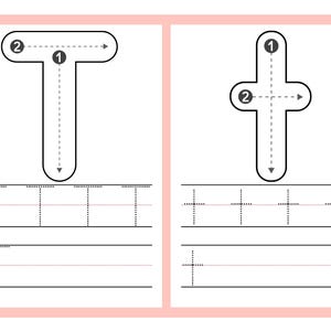 Letter T Writing Worksheet | Uppercase & Lowercase Practice - Etsy