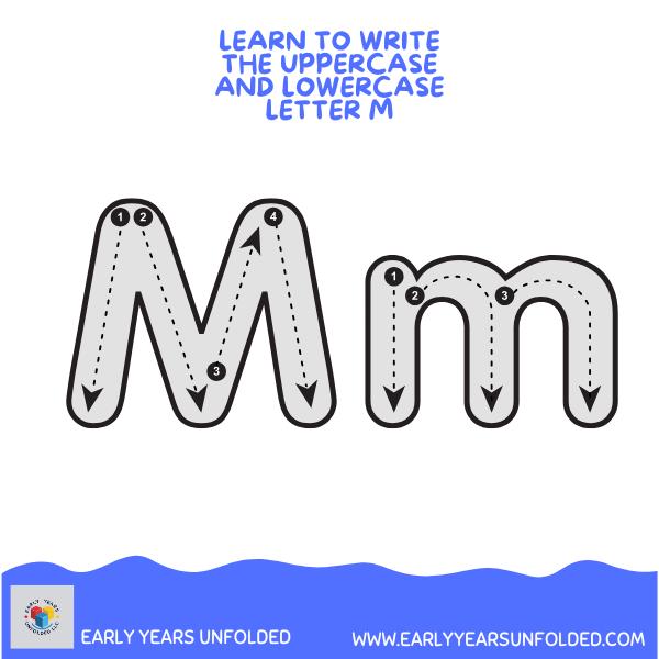 Letter M Writing Worksheet | Uppercase & Lowercase Practice - Etsy