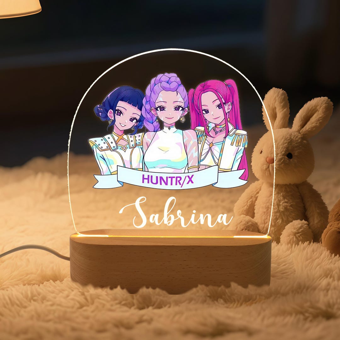 Personalised K Pop Demon Hunters Merch Night Light With Name, Kpop ...