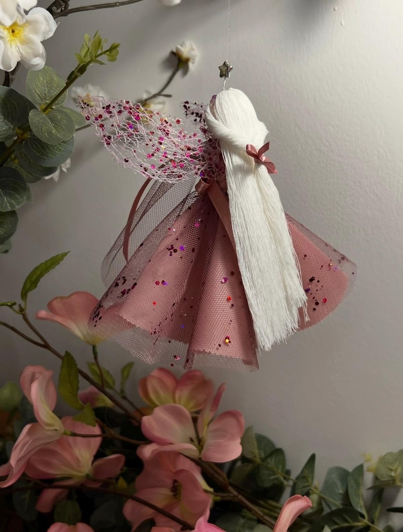 Handmade Pink Fairy, Glitter Tulle Wings, Poseable - Etsy UK