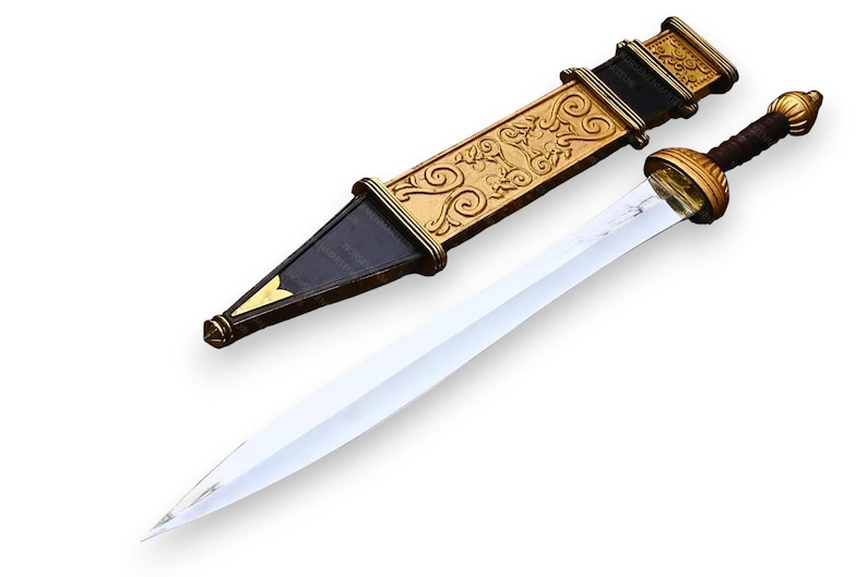 Handmade Roman Gladius Sword | Custom Made Damascus Steel Blade | Full ...