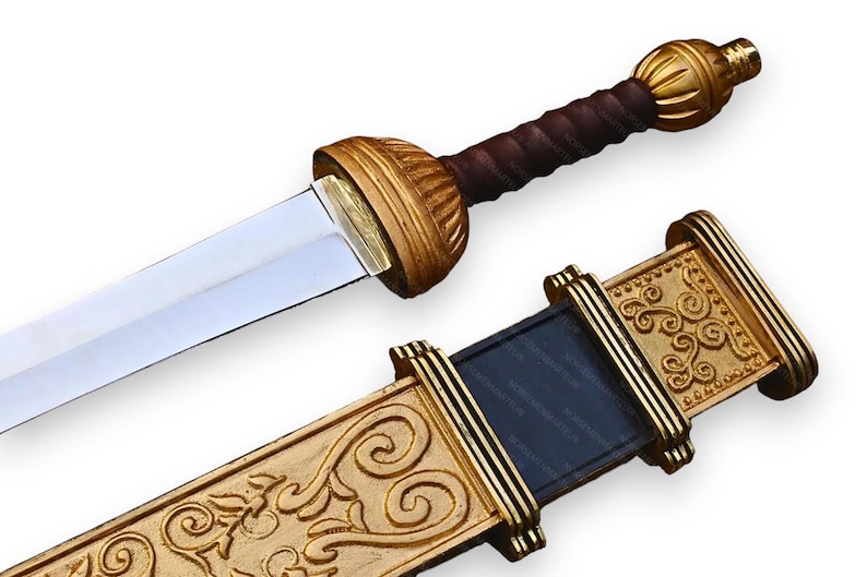 Handmade Roman Gladius Sword | Custom Made Damascus Steel Blade | Full ...